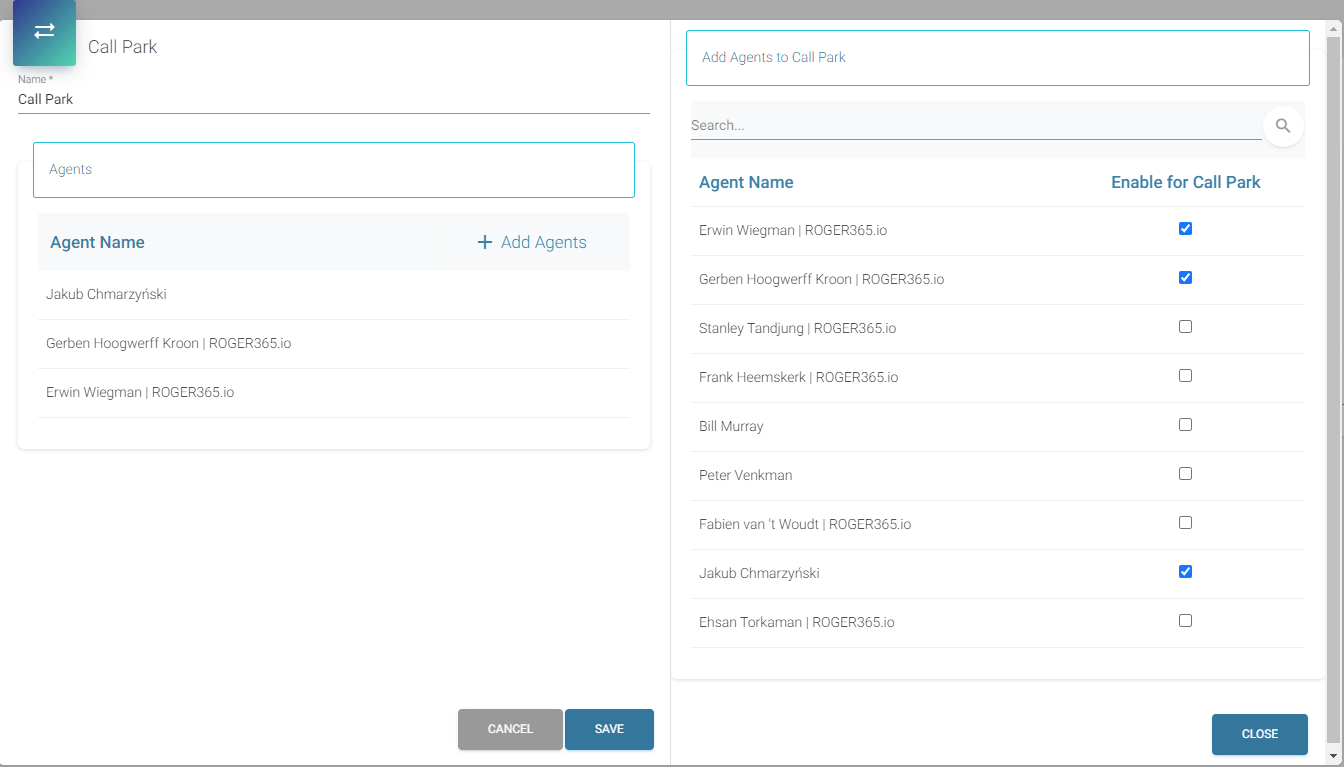 Call Park - ROGER365.io